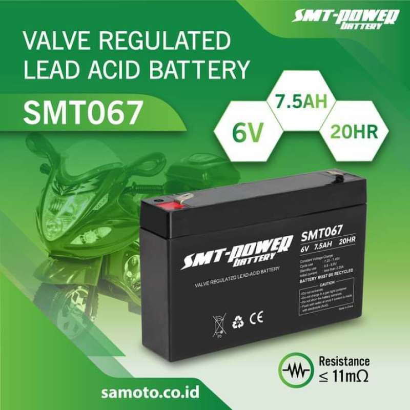 Jual SMT POWER 6V 7.5AH VRLA GARANSI 1 TAHUN di Seller Zehan Network ...