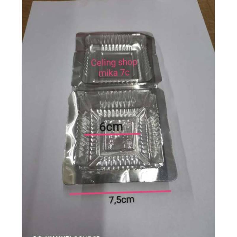 Jual mika plastik bening uk.7c wadah kotak kue kecil isi 100pc di ...