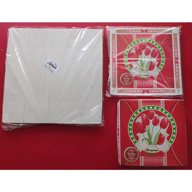 Promo Dus Nasi Kotak Nasi Box Tempat Nasi MOTIF 20X20 (50 Pcs) Diskon ...