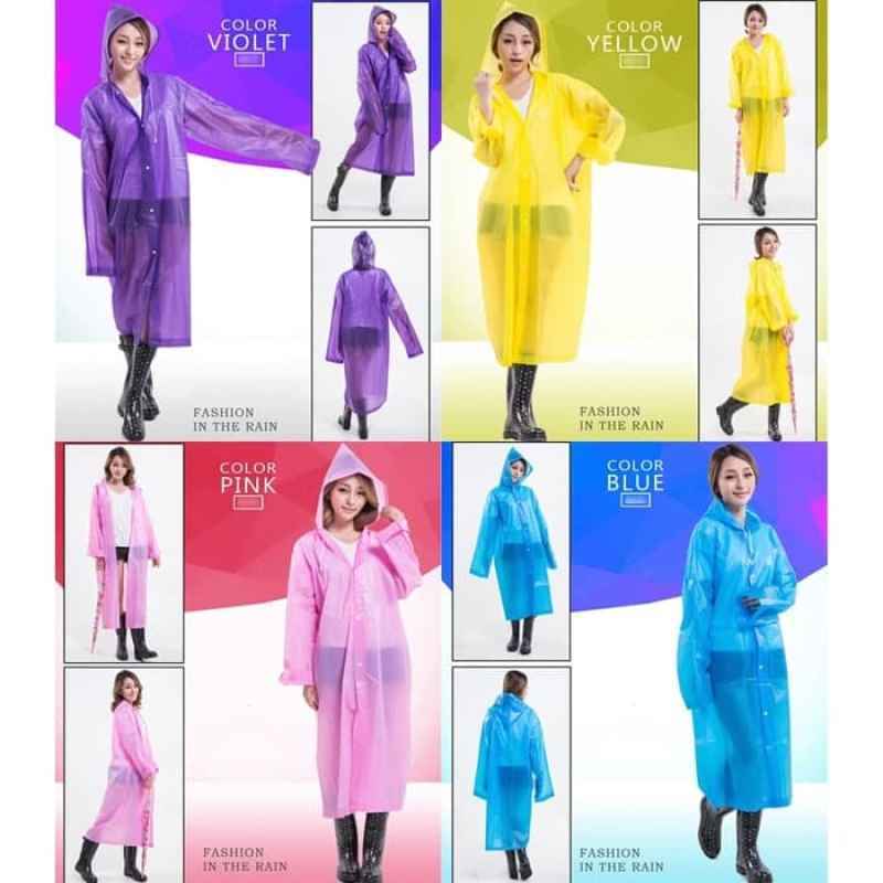 Jual OT016 Raincoat / Jas Hujan Dewasa Trendy Bisa Dipakai Berulang ...
