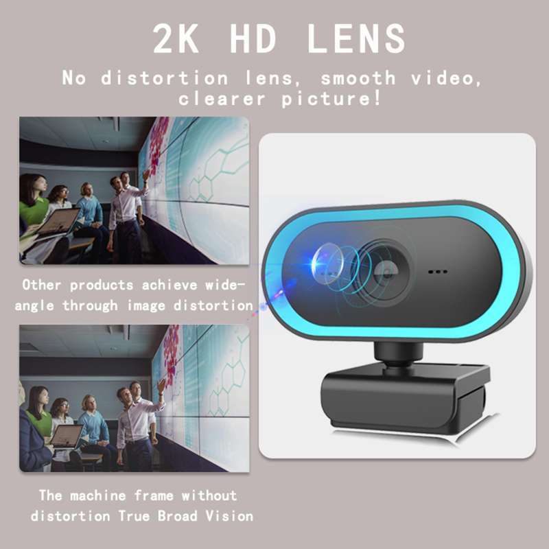Jual 2k Hd Webcam Built-in Microphone Plug&play Video Calling Recording ...
