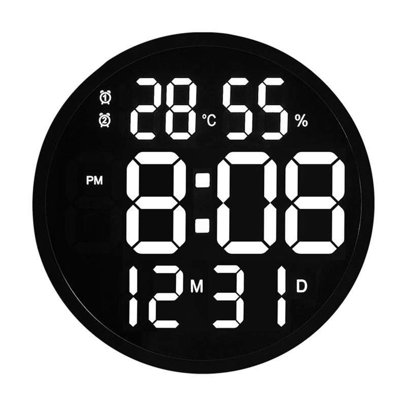 Jual Luminous Digital Wall Clock Temperature Humidity Display Clocks ...