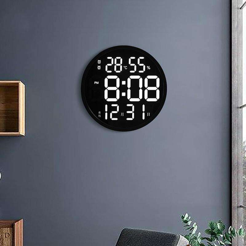 Jual Luminous Digital Wall Clock Temperature Humidity Display Clocks ...