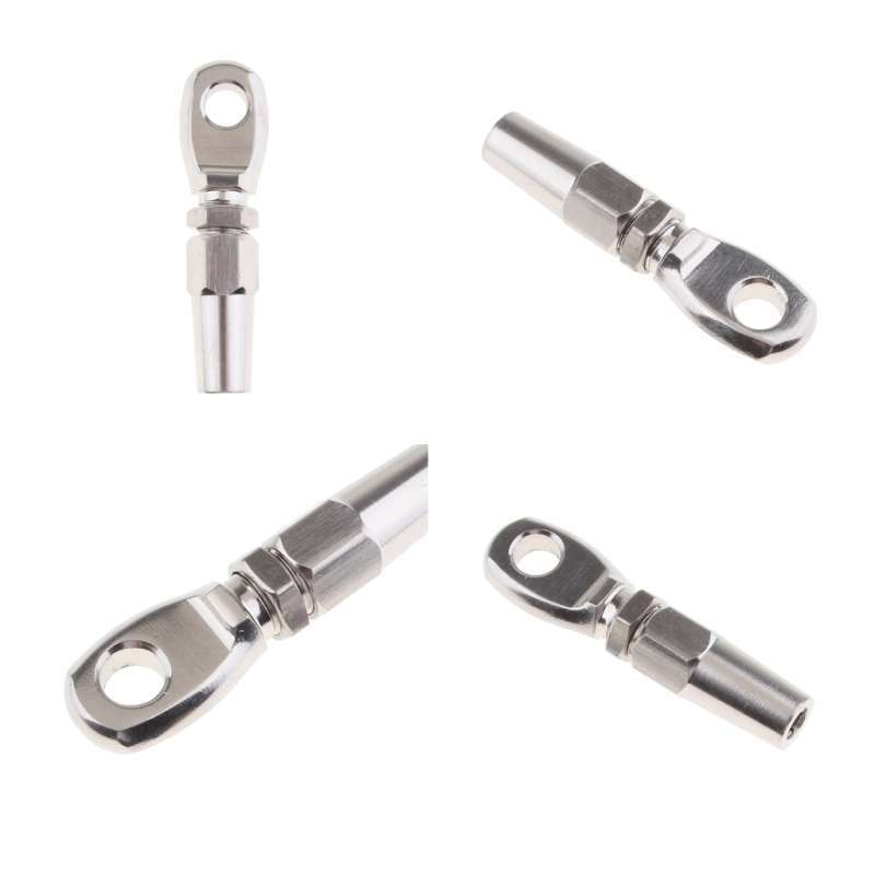 Jual 4 Pcs 6mm Stainless Steel Wire Rope Swageless Eye Terminal End ...