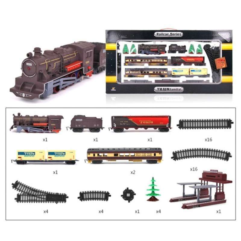 Jual mainan track kereta api raillcar series familia fenfa biru 2m di ...