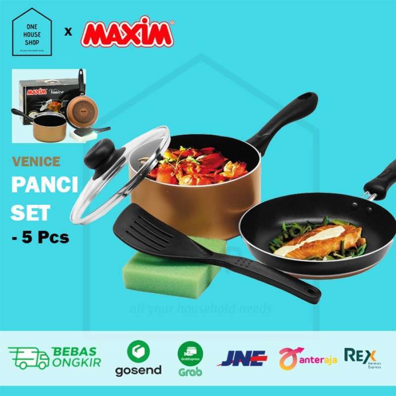 Promo Panci Saucepan Frypan Teflon Peralatan Masak Set Spatula Maxim ...