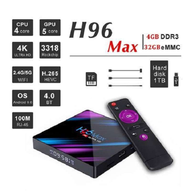 Promo Tv Box Android H96 Max 4gb 32gb Bluetooth Miracast 4k Android 10 ...