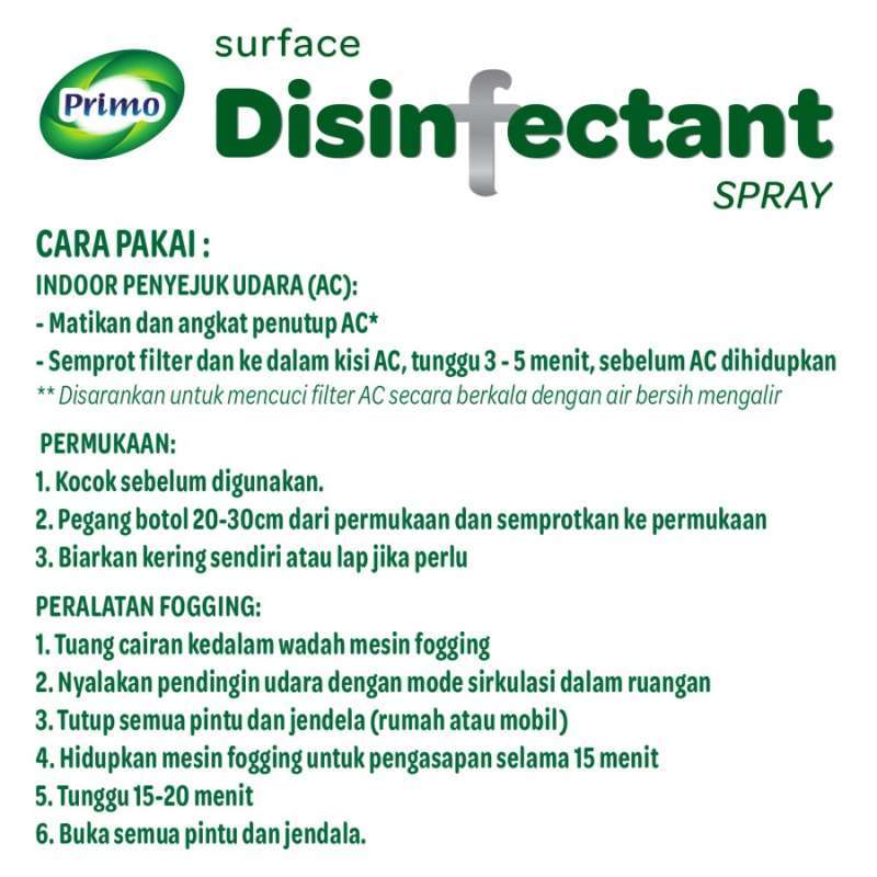 Jual Primo Disinfectant Spray 500 Ml Eucalyptus Di Seller Aisyah Olshop ...