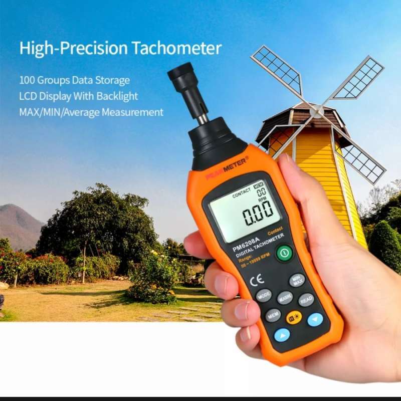 Jual Tachometer Data Logger Peakmeter PM6208A RPM Tacho Tester MS6208A ...