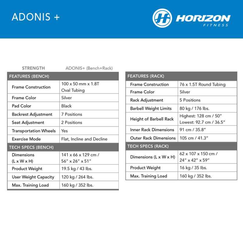 Jual Horizon Strength Adonis Set Multifungsi Bench Press Alat Olahraga ...
