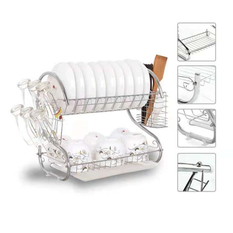 Jual Rak piring stainless murah minimalis ukuran 43cmx25cmx38cm di ...