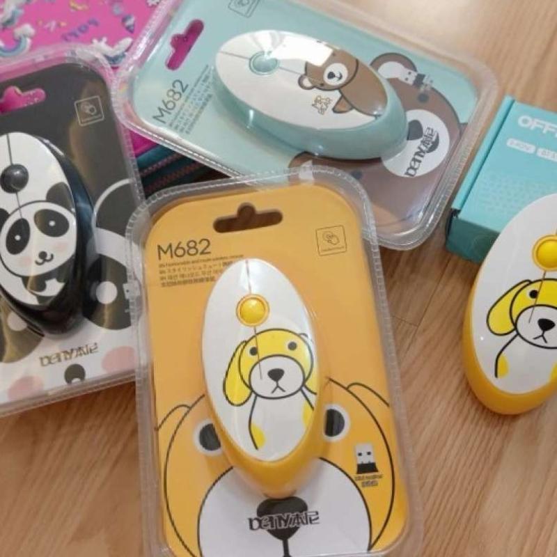 Jual Mouse Lucu Wireless Karakter Panda Bear Dog - Yellow Doggy Di ...