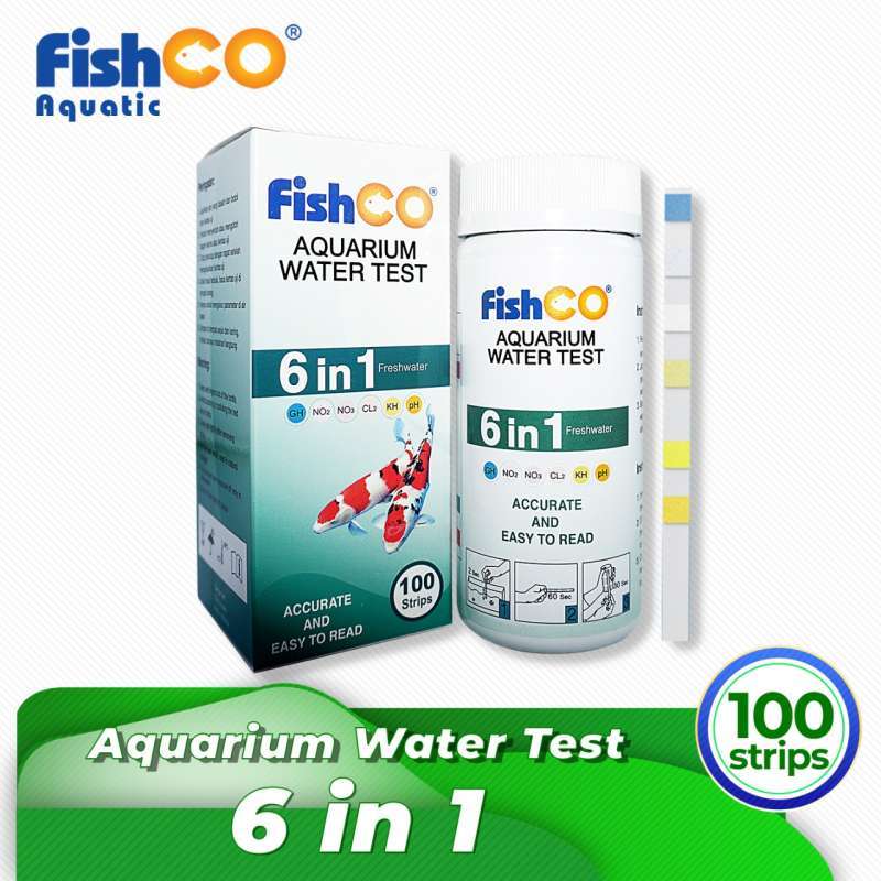 Jual Aquarium Water Test Paper 6 in 1 Kertas Uji Air Akuarium 100 ...