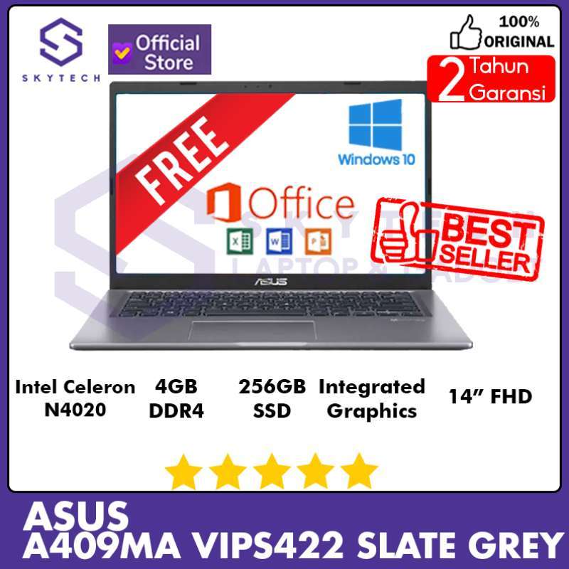Jual LAPTOP ASUS VIVOBOOK A409MA VIPS422 N4020 RAM 4GB 256GB SSD WIN10 ...