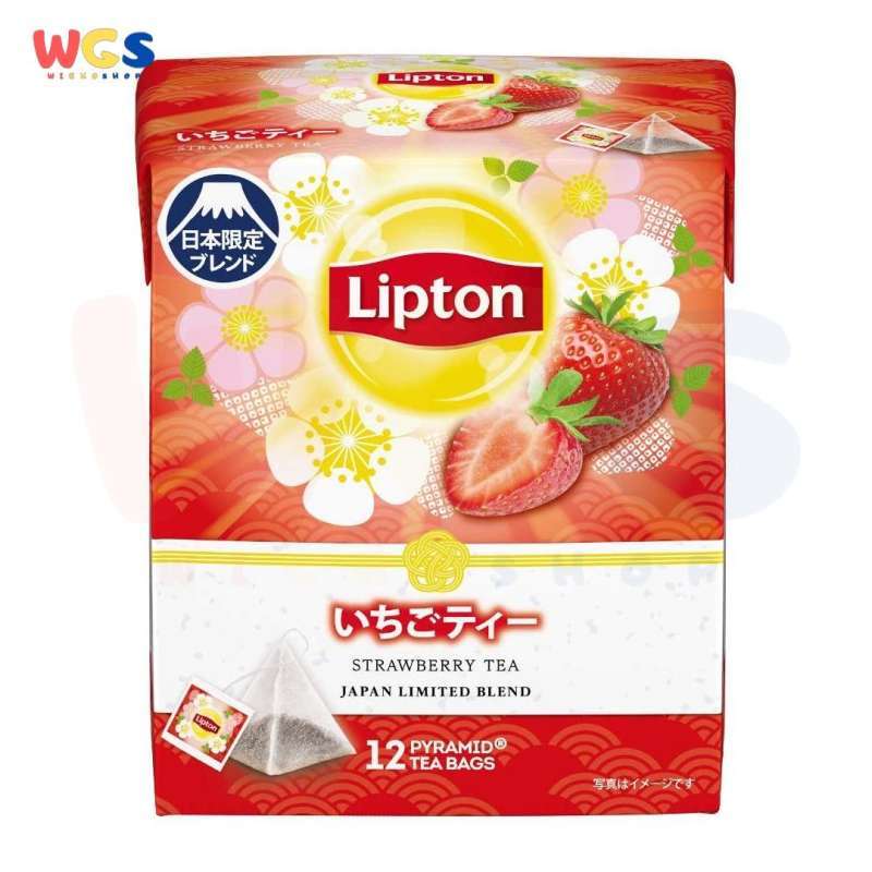 Jual Lipton Strawberry Tea Japan Limited Blend 12 Triangle Tea Bags 19 ...