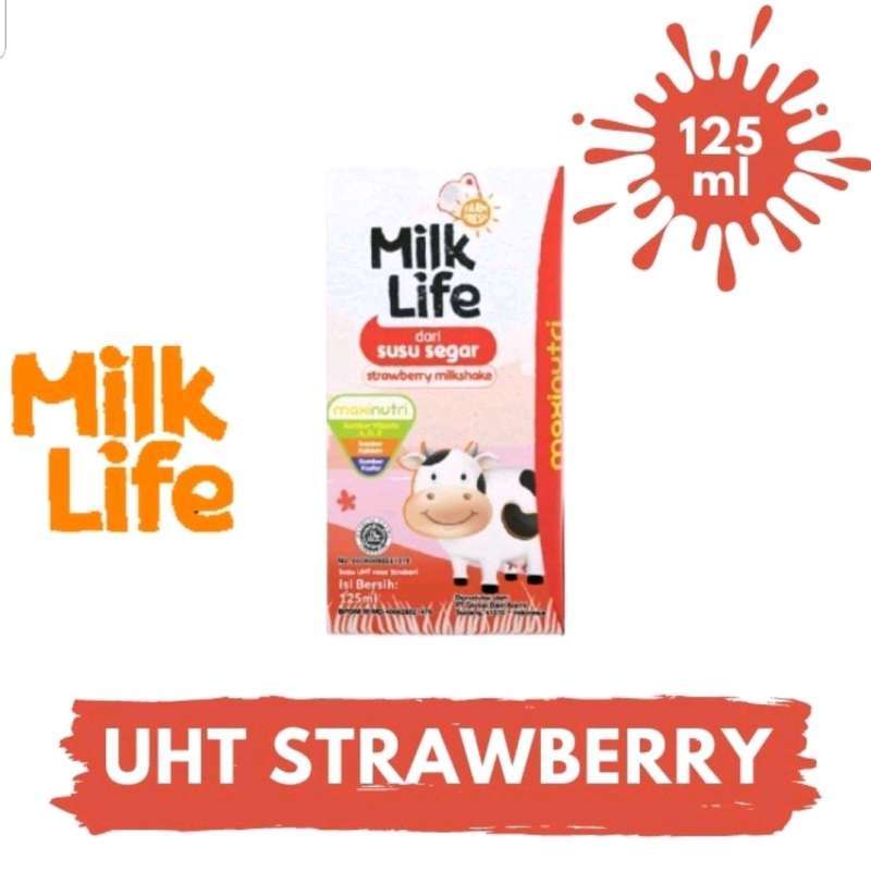 Promo susu milk life uht 125ml stroberi/dus Diskon 21% di Seller Cahaya ...