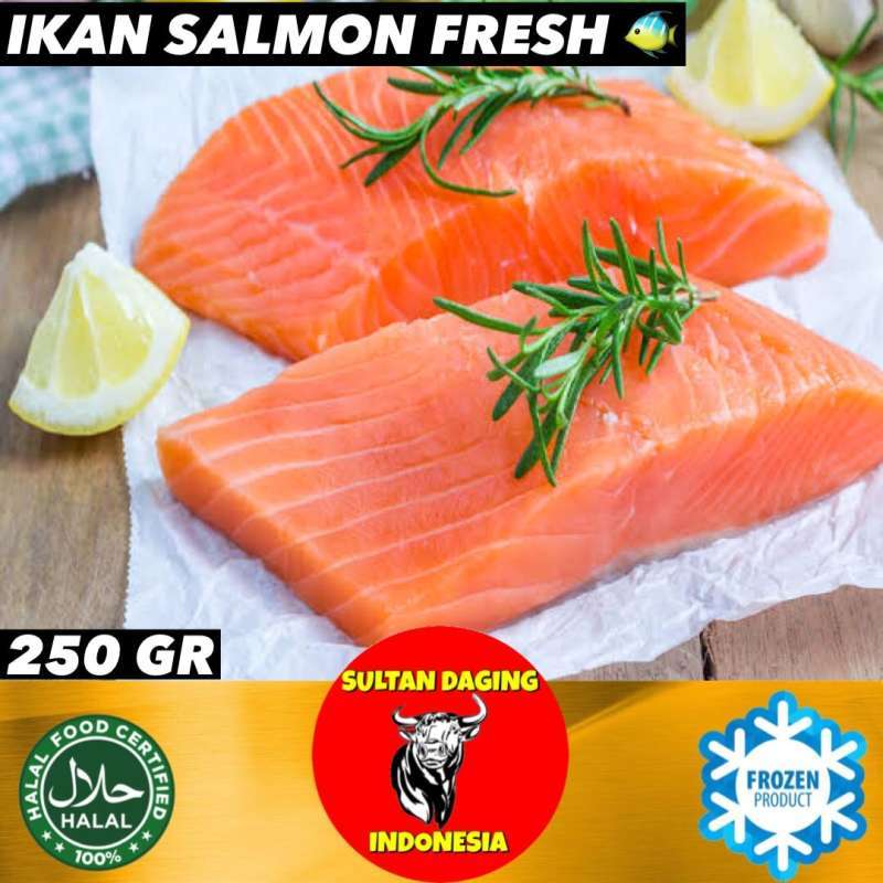 Promo SALMON FILLET FRESH FISH 250GR/ SALMON/ SALMON FILLET/ IKAN ...