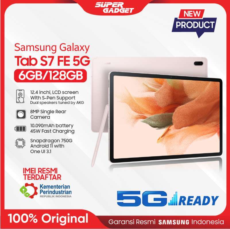 Jual Samsung Galaxy TAB S7 FE T736 RAM 6 GB ROM 128 GB 6/128 12 Inch 5G ...