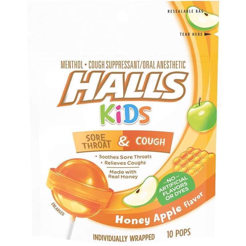 Jual Halls Kids Cough & Sore Throat - Honey Apple Flavour 10 Pops di ...