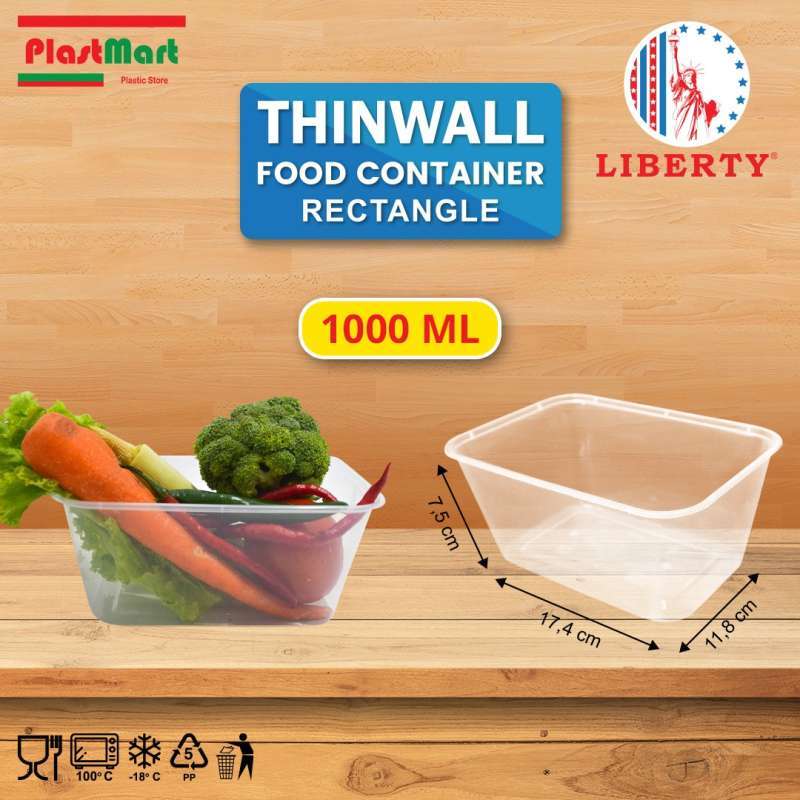 Promo Liberty Thinwall 1000ml / Food Container / Kotak Plastik Makanan ...