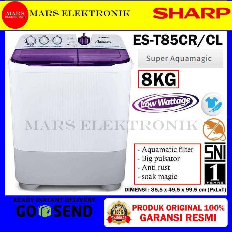 Jual MESIN CUCI SHARP ES-T85CR / 8 KG / ES T 85 CR / SUPER AQUAMAGIC ...
