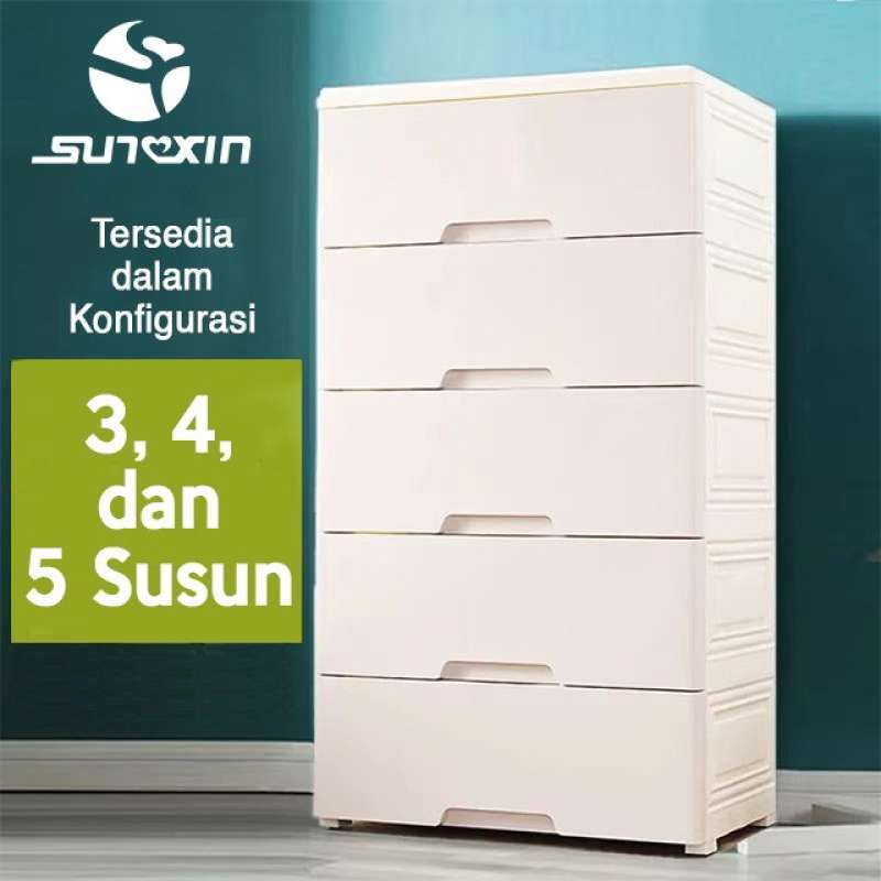 Jual PLASTIC STORAGE CABINET, LEMARI/LACI PLASTIK Putih - 4 Susun di ...