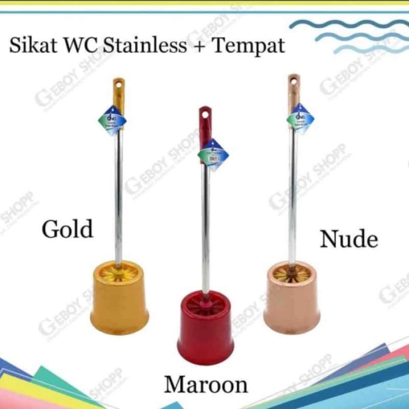 Jual SIKAT WC BULAT + TEMPAT GAGANG STAINLES SIKAT TOILET KLOSET di ...
