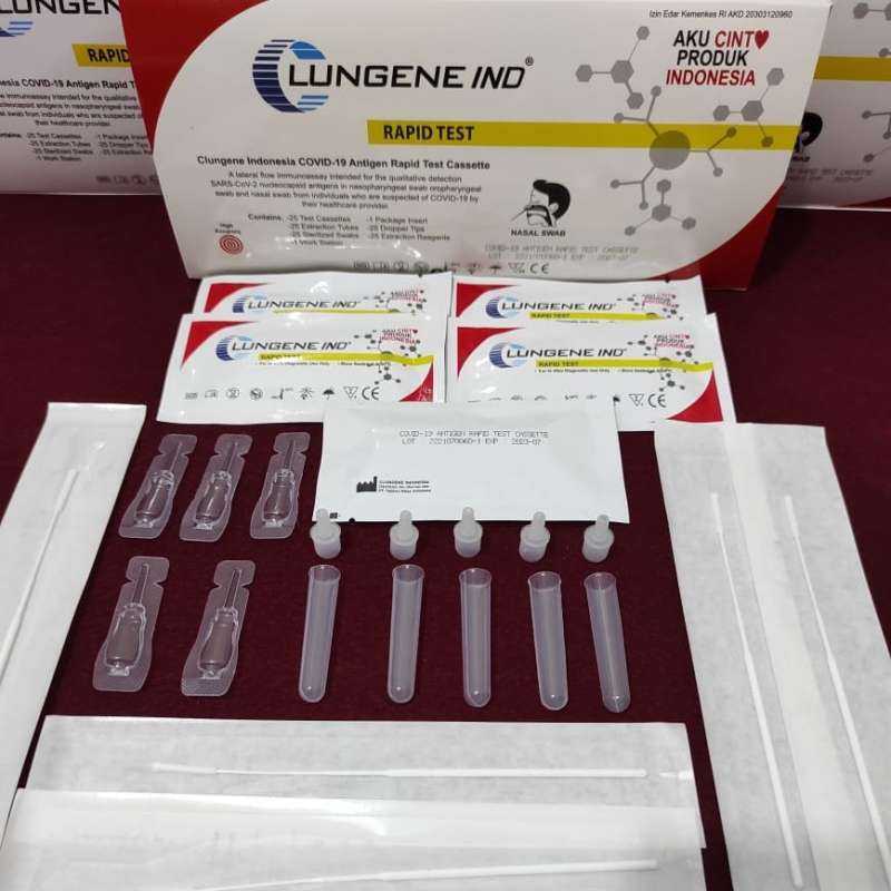Jual ALAT RAPID TEST ANTIGEN SWAB (NASAL) 5 PCS SET MEREK CLUNGENE ...