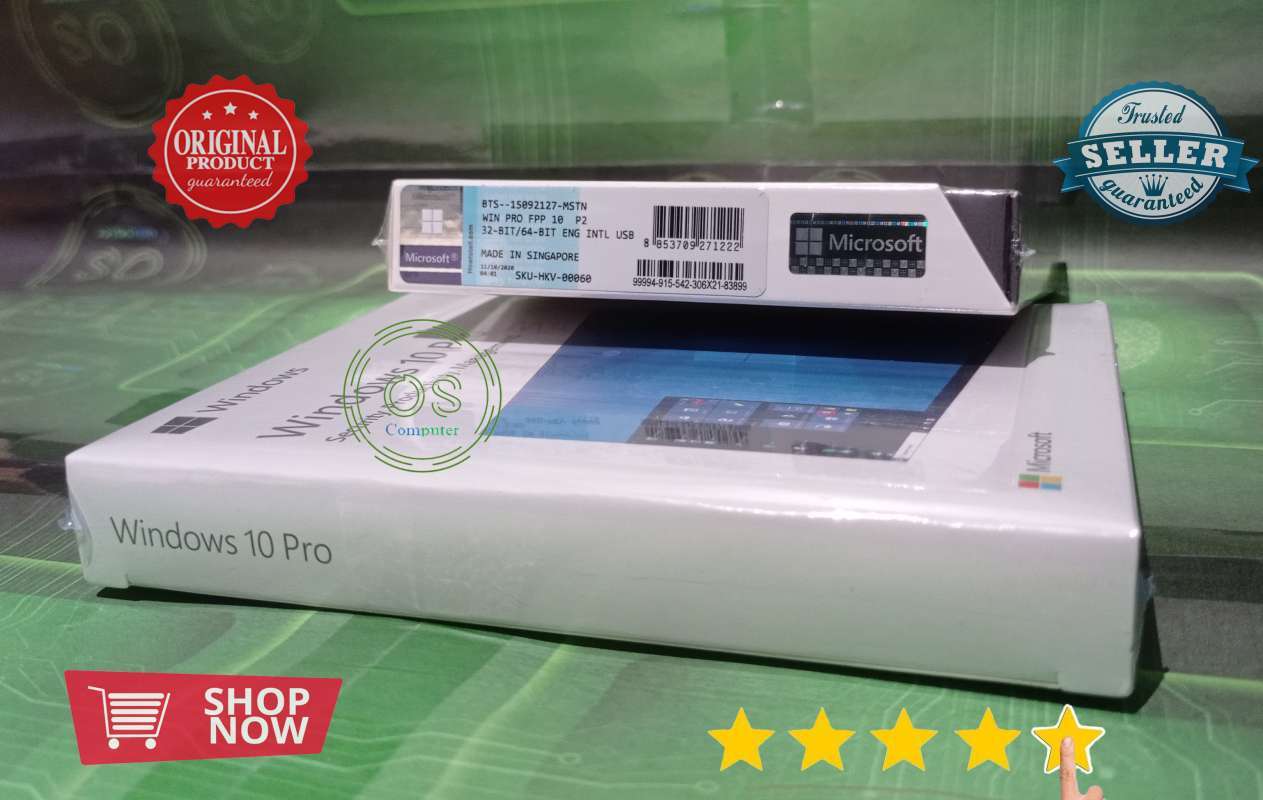 Promo Windows 10 Pro Fpp Fullset Box 32bit/64bit Include Usb Original ...