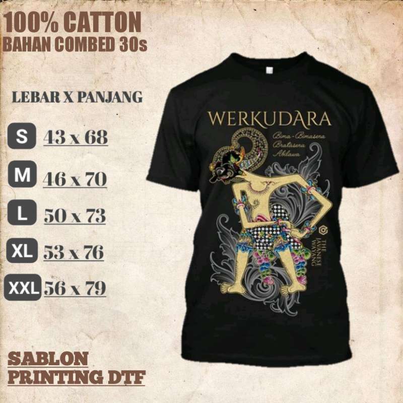 Jual Kaos Wayang Printing Dtf-werkudara Di Seller Gofasionshop - Sosromenduran, Kota Yogyakarta ...