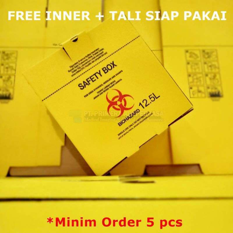 Jual Safety Box 12 5 Liter Biohazard Free Inner+tali Komplit Safety Box ...