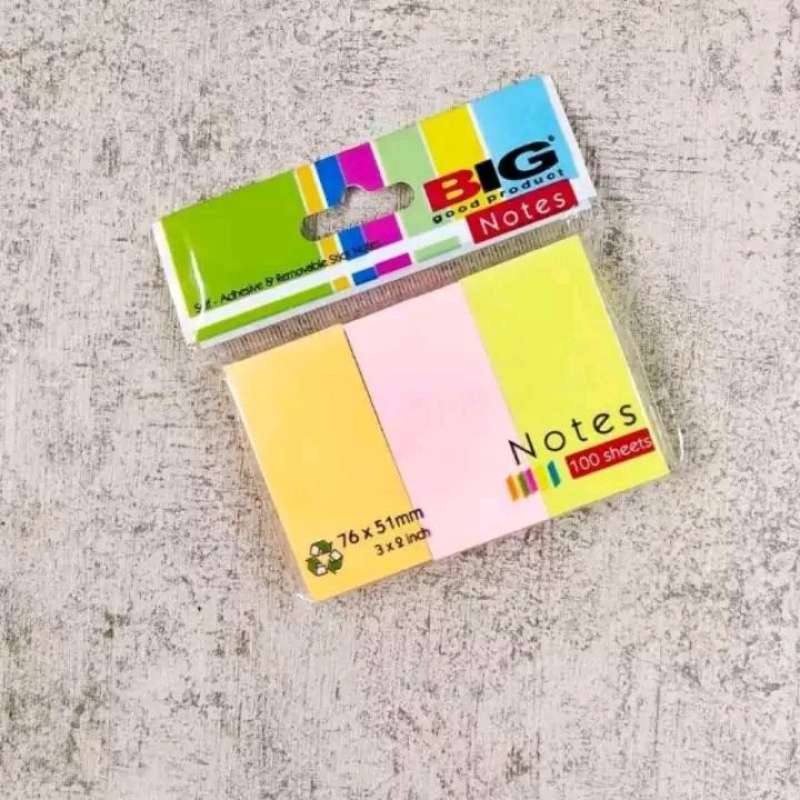Promo Sticky Note Polos / Post It / Kertas Memo 3 Warna / 76x51mm ...