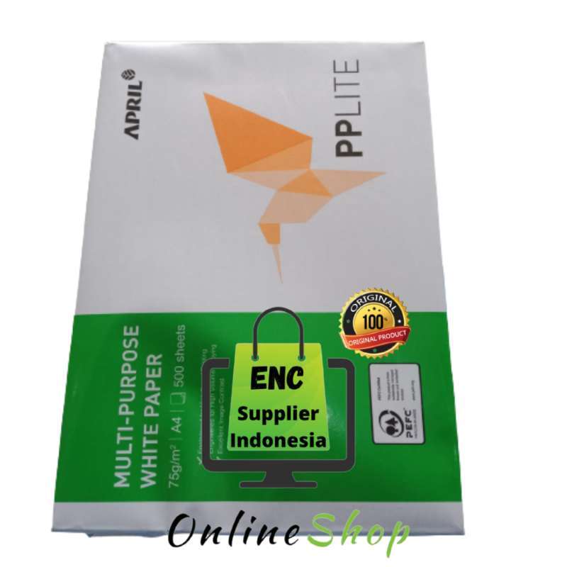 Jual enc - kertas hvs fotocopy a4 75 gram paper lite per rim, kemasan ...