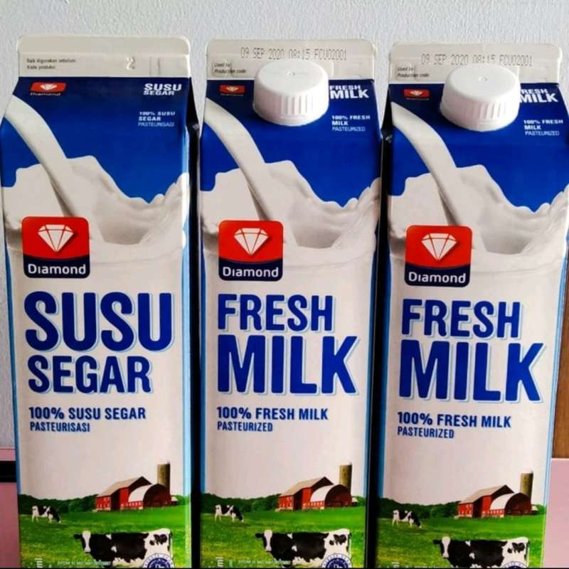 Jual Susu Diamond Fresh Milk Plain 946ml 1 karton isi 12pcs di Seller ...
