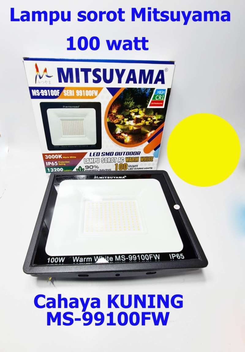 Jual Mitsuyama 220V AC KUNING 100w MS-9910FW LED Floodled IP65/ Lampu Sorot di Seller Florens ...