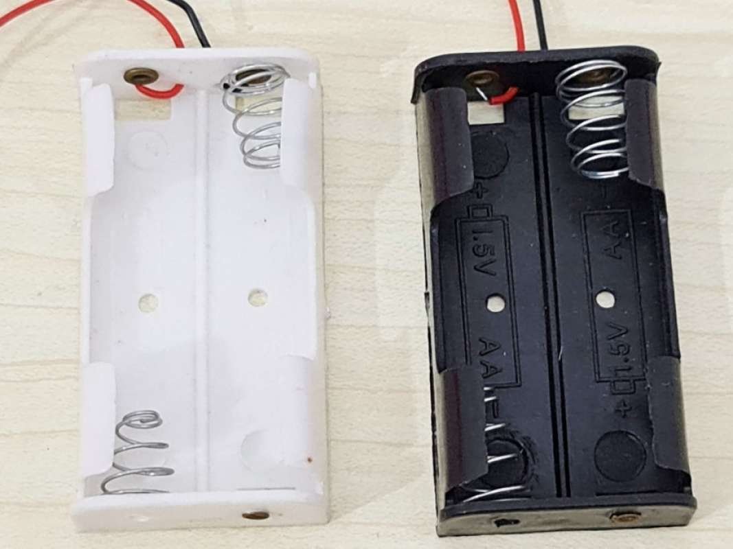 Promo Tempat Baterai X Aa Holder Battery Kotak Batere Case Box Batre Putih Diskon