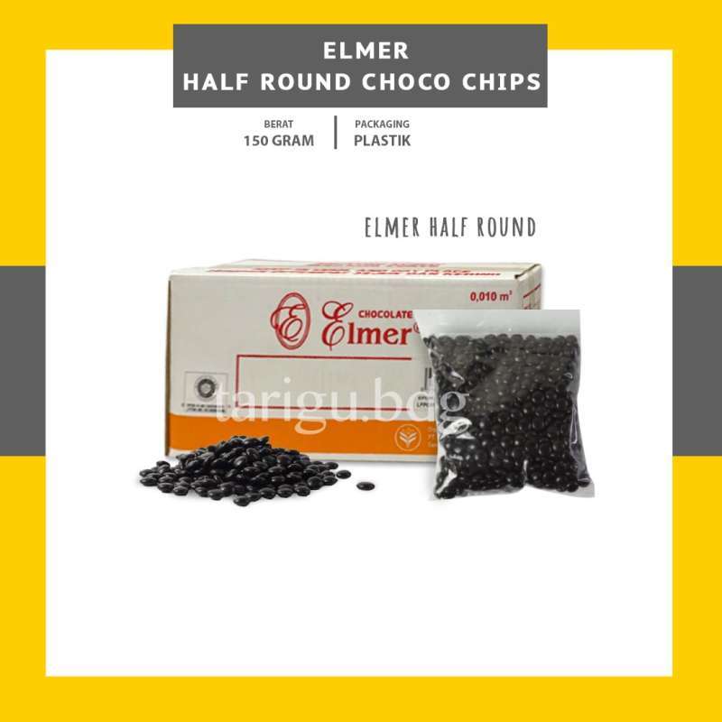 Jual HALF ROUND CHOCOCHIPS ELMER 150GR - COKLAT CHIP - CONE CHOCO CHIPS ...