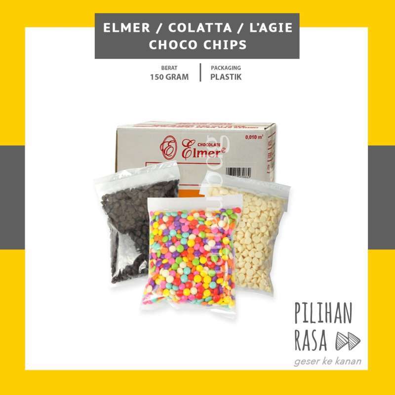 Jual HALF ROUND CHOCOCHIPS ELMER 150GR - COKLAT CHIP - CONE CHOCO CHIPS ...