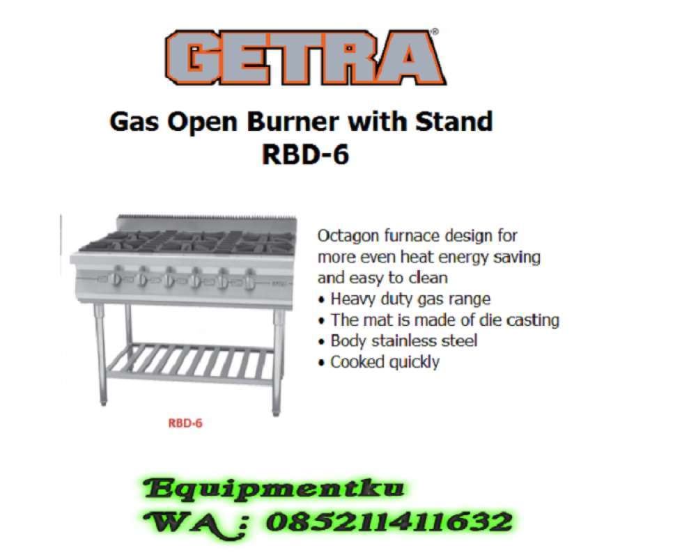 Jual GETRA Gas Open Burner with Stand TYPE RBD-6 di Seller Myequipment ...