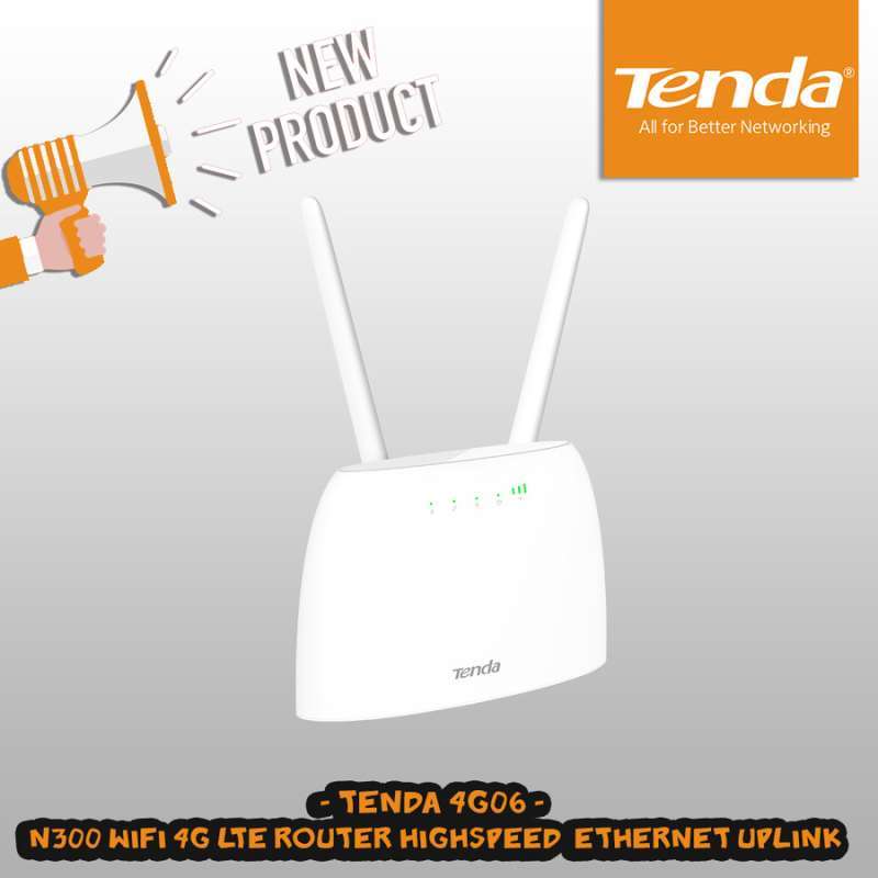 Promo Tenda 4G06 N300 WiFi 4G LTE Router Highspeed ethernet uplink ...