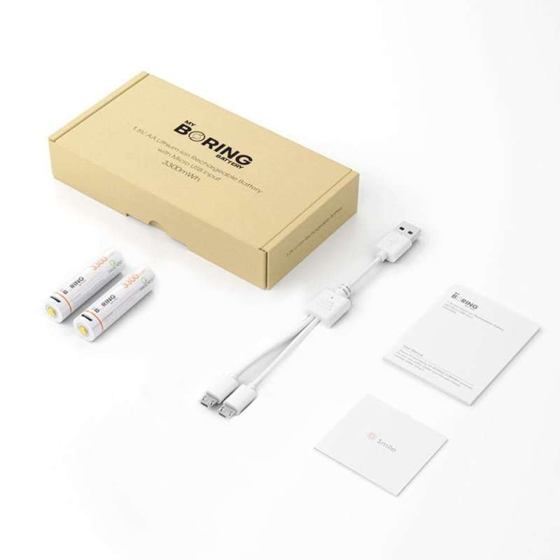 Promo My Boring Usb 2 Pcs Rechargeable Aa Lithium Battery-long Life ...