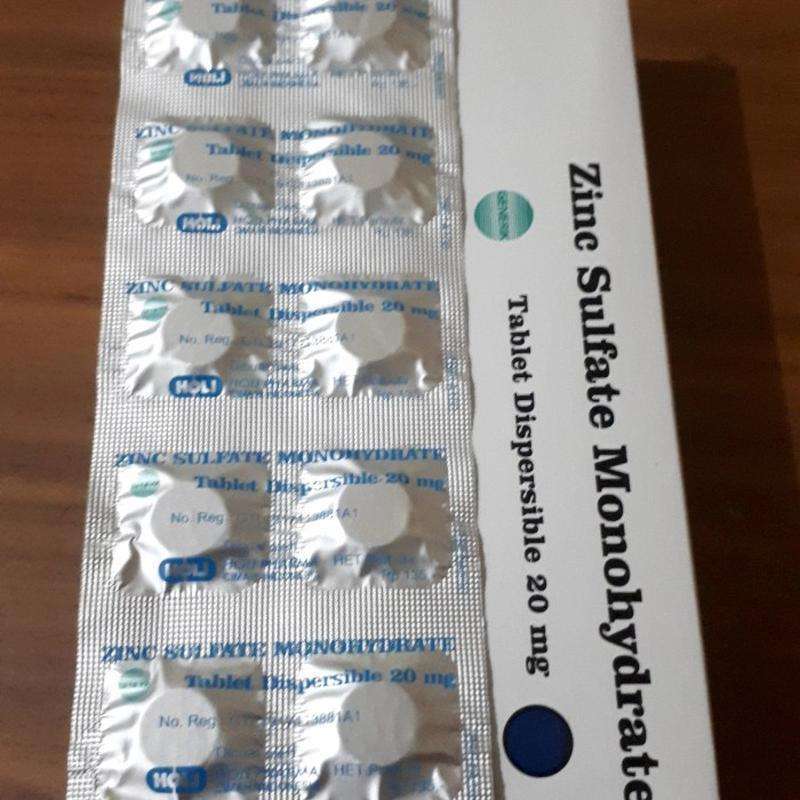Jual Original [strip 10 tab-box 100 tab] Zinc sulfate monohydrate 20mg ...
