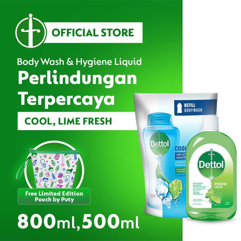 Jual Dettol Pouch Cool Body Wash Sabun Cair 800g + Dettol Hygiene ...