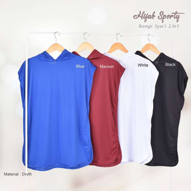 Promo Baju Olahraga Muslim Hijab Rompi Sporty Syar’i 2 In1 Bahan Dry ...
