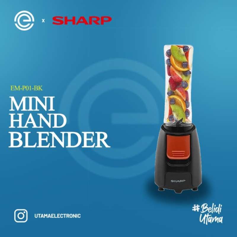 Jual Sharp Mini Hand Blender 0.6 Liter Em-p01-bk Di Seller Kumikaze ...