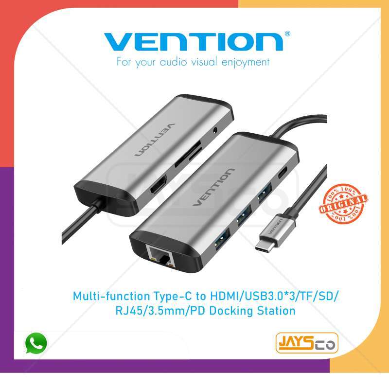 Jual Vention THA Multiport USB Type C to HDMI USB 3.0 RJ45 SD TF PD di ...