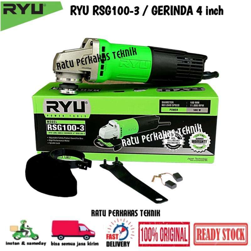 Jual RYU RSG 100-3 MESIN GERINDA GURINDA TANGAN 4 INCH ANGLE DISC ...