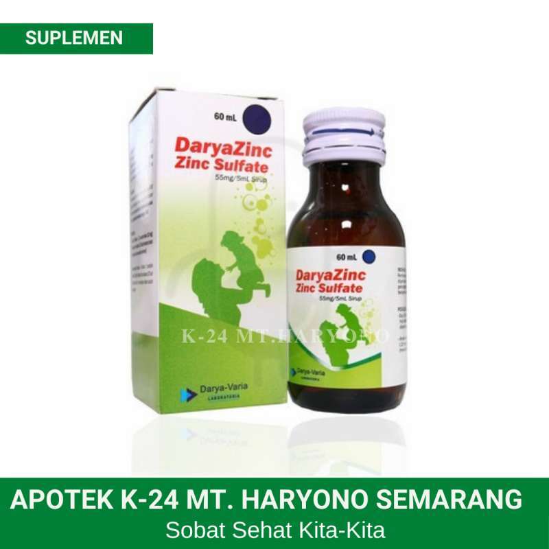 Jual Darya Zinc Sirup 60 Ml / Sirup Zinc Sulfat Obat Diare Anak Di Seller K24 Mt.haryono ...