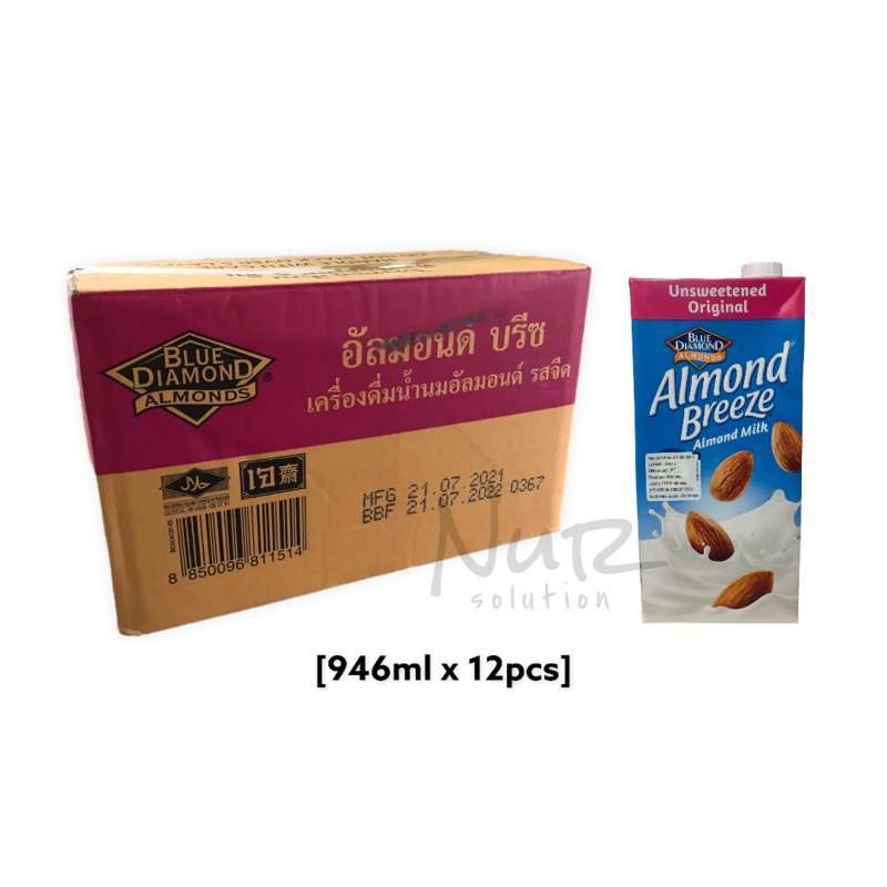 Jual Blue Diamond Almond Milk Breeze Original 946mL x 12pcs [Karton ...