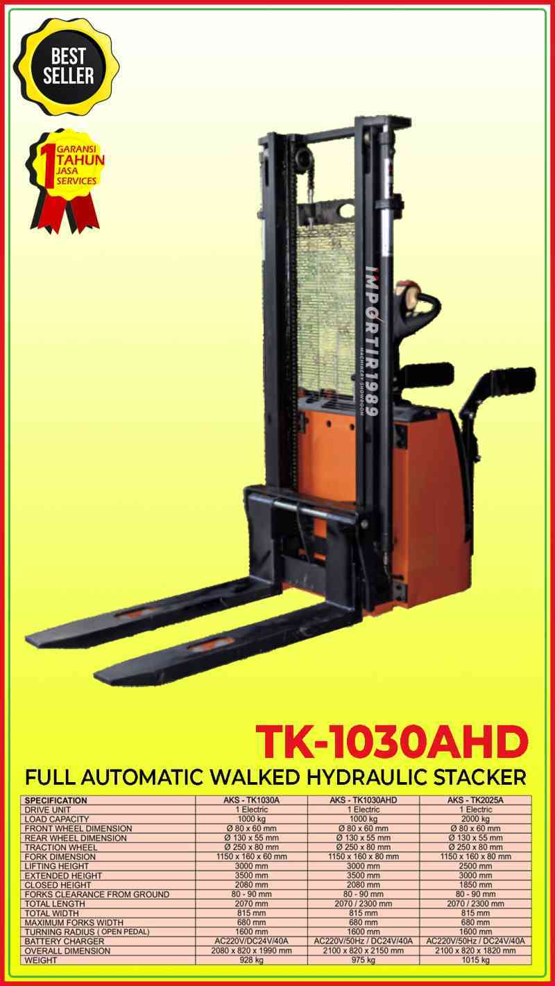 Jual Alat Angkat Barang Automatic Hydraulic Stacker 1 ton 3 m Heavy ...